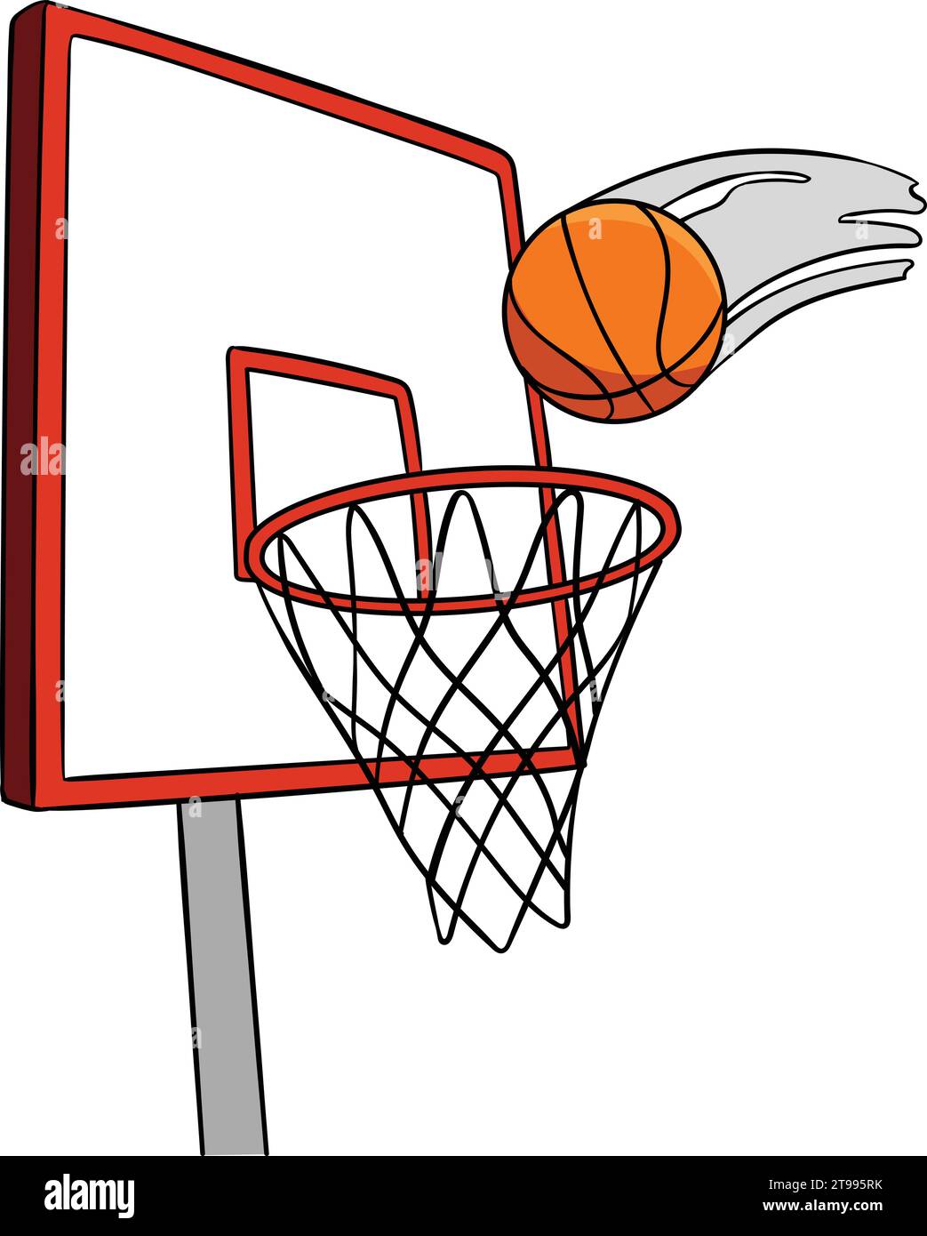 Basketball Hoop and Ball Cartoon Colored Clipart Stock Vector Image ...