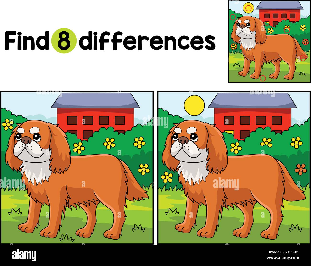 Phalene or continental toy spaniel dog Stock Vector Images - Alamy