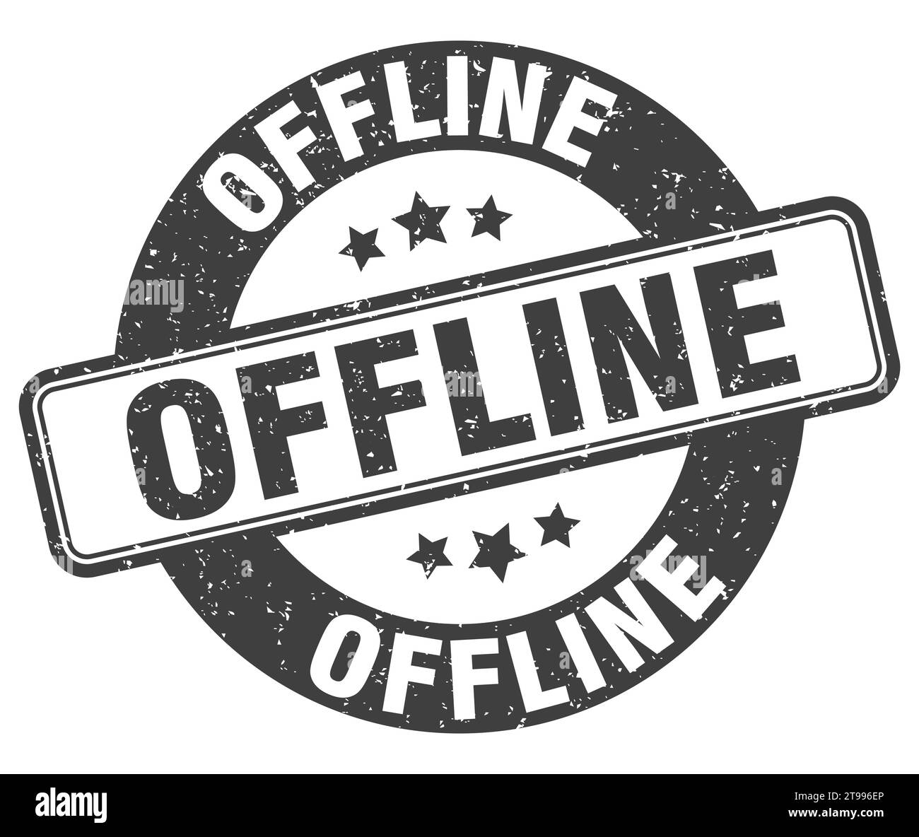 offline stamp. offline sign. round grunge label Stock Vector Image ...