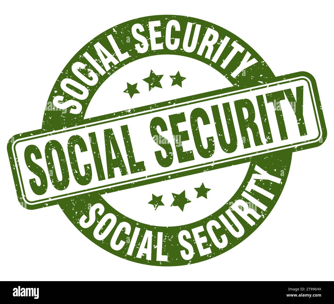 social security stamp. social security sign. round grunge label Stock ...