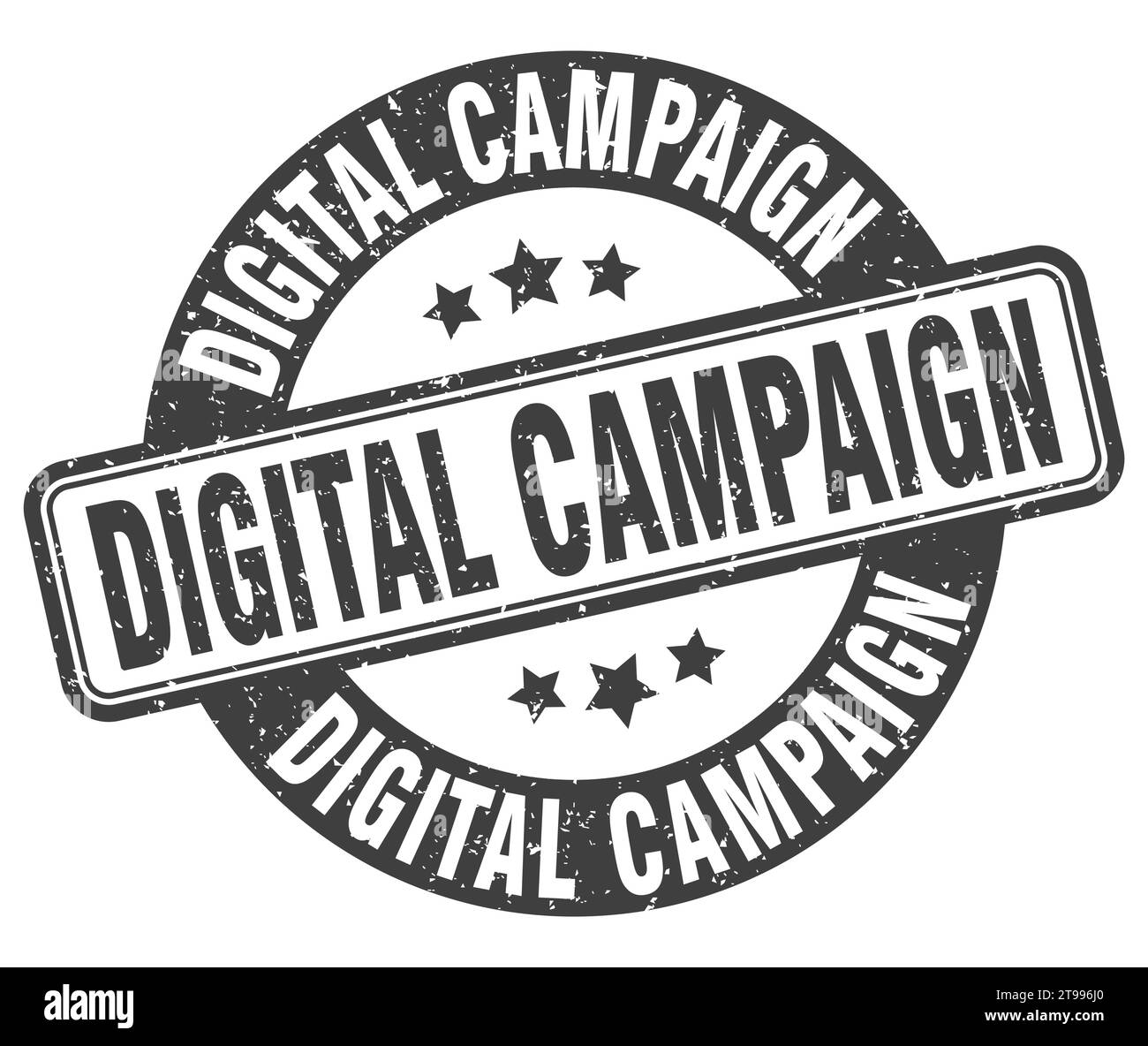 digital campaign stamp. digital campaign sign. round grunge label Stock ...