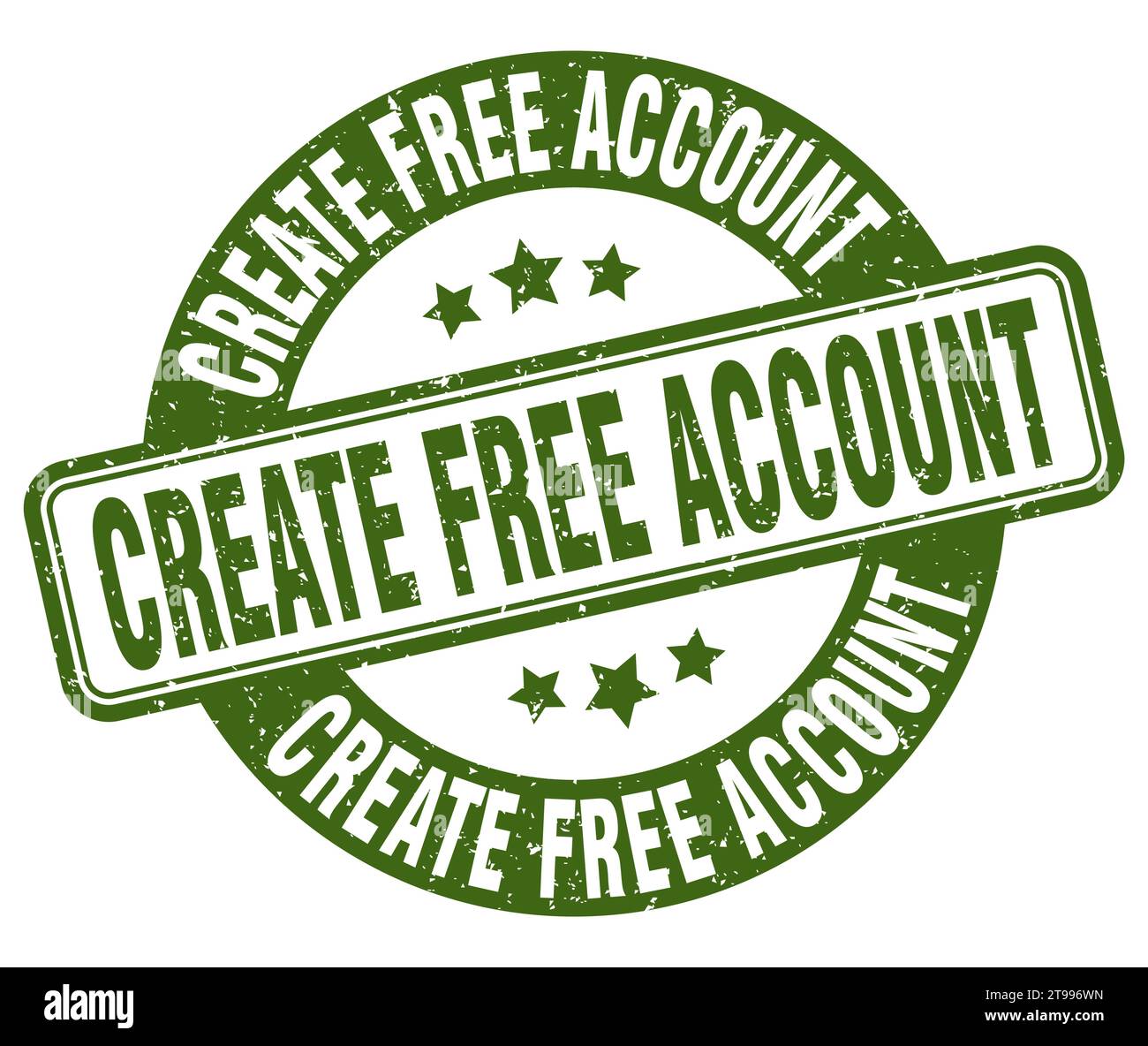 create free account stamp. create free account sign. round grunge label ...