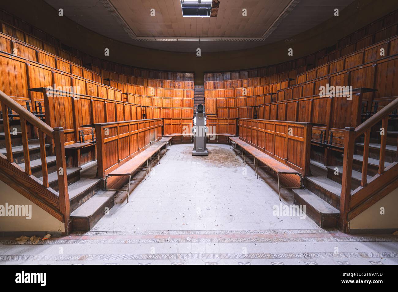 Urbex, Old abandoned lecture hall somewhere in Belgium Stock Photo - Alamy