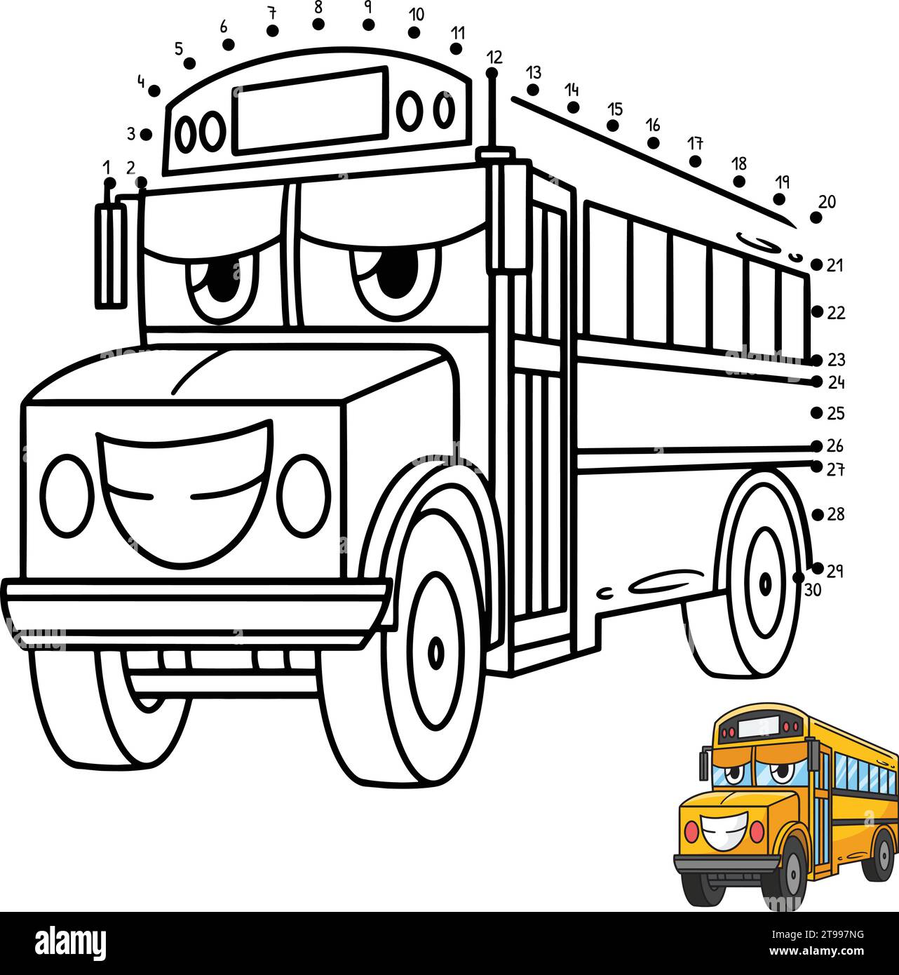 School bus coloring page for kids hi-res stock photography and images ...