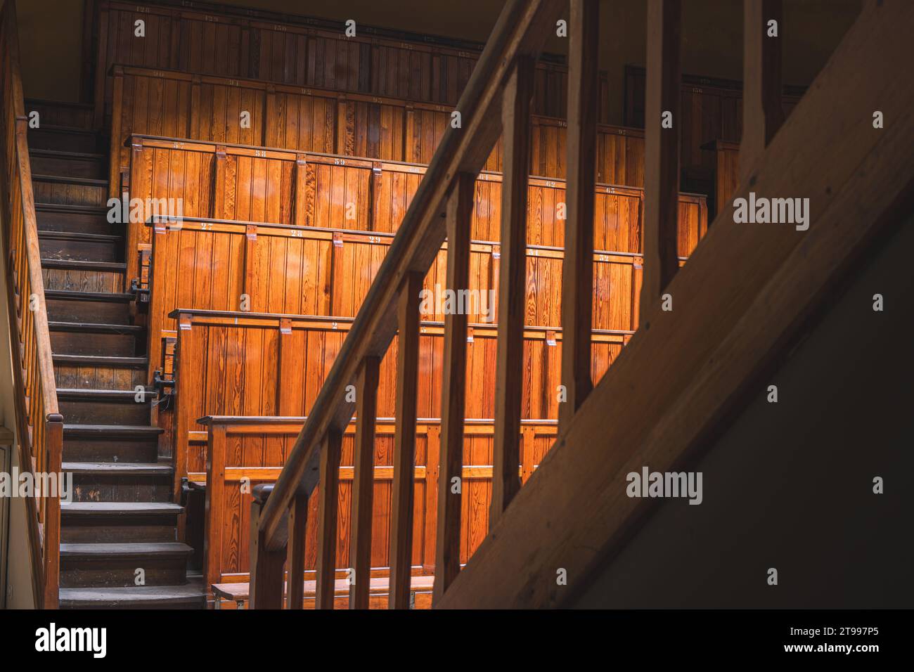 Urbex, Old abandoned lecture hall somewhere in Belgium Stock Photo - Alamy