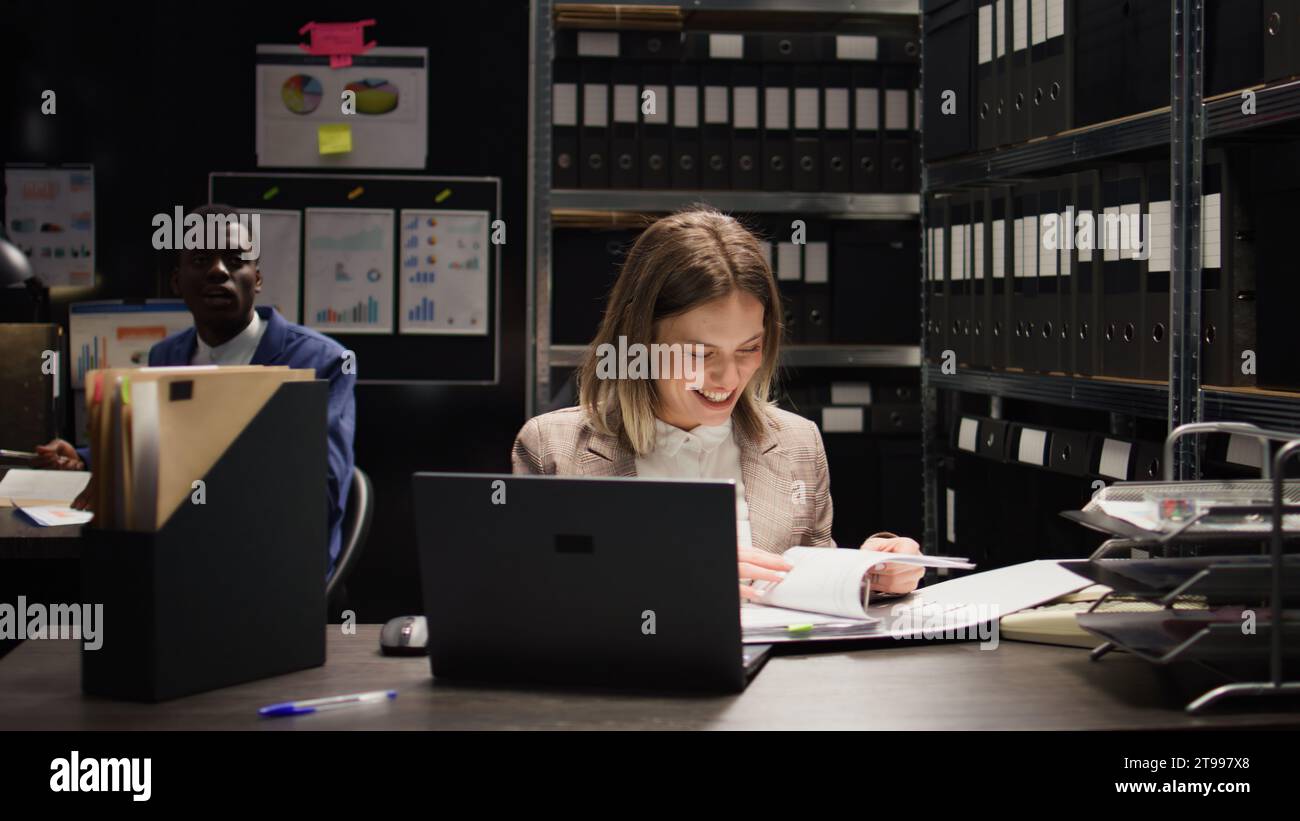 African american policewoman examines evidence hi-res stock photography ...