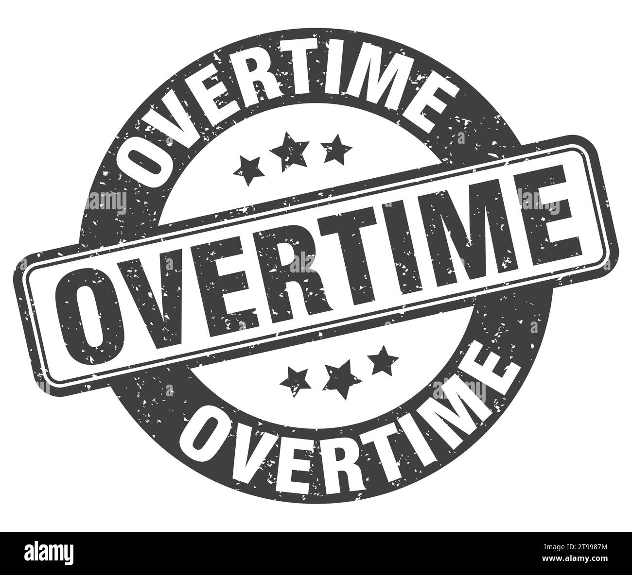 overtime stamp. overtime sign. round grunge label Stock Vector Image ...