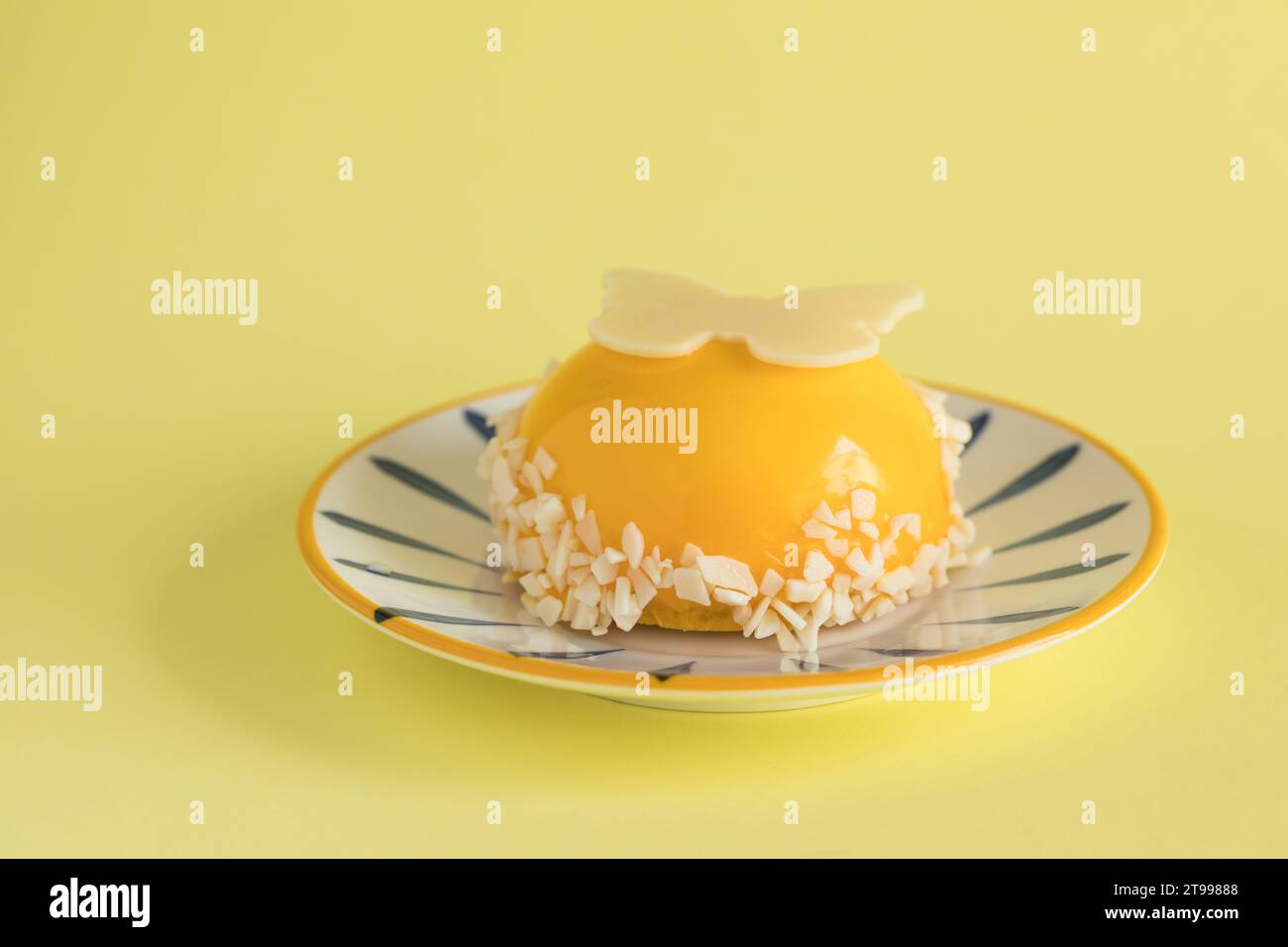 Mango Mousse Dome Stock Photo - Alamy