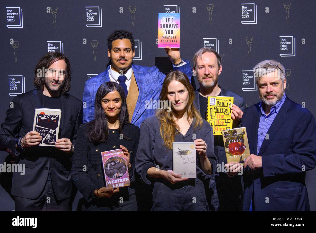 London, UK. 23 November 2023. Author Paul Lynch, Chetna Maroo, Jonathan ...
