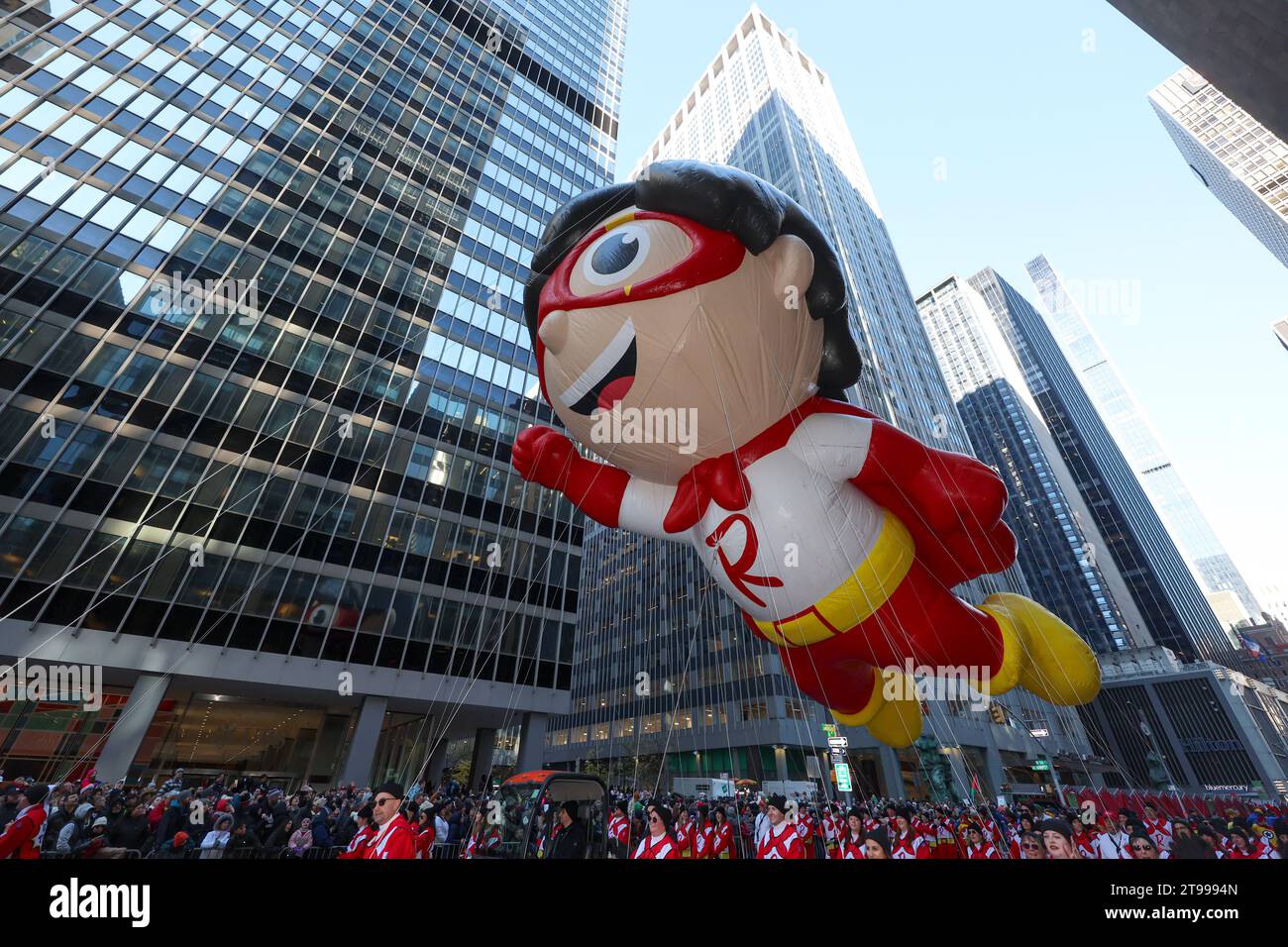 The Red Titan from Ryan’s World heads down Sixth Avenue during The 97th ...