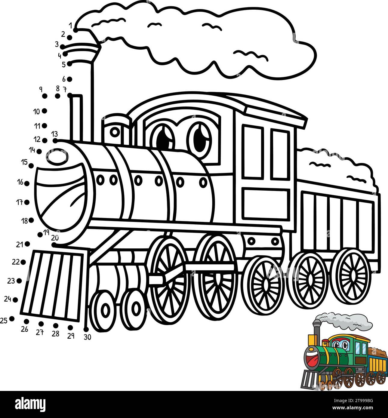 Steam locomotive hand drawn clipart hi-res stock photography and images - Alamy