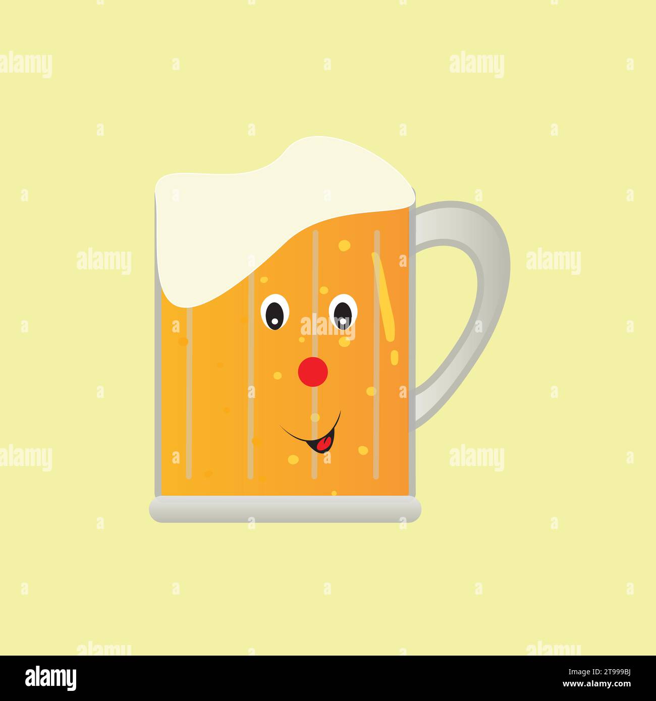 Cute pint of beer character cartoon style on white background Stock ...