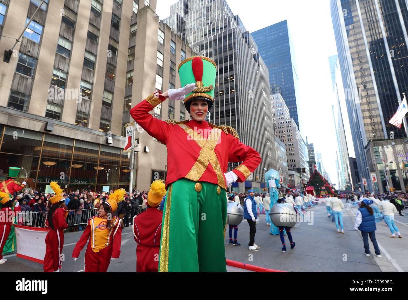 One of the helpers on board the Santa’s Sleigh float during The 97th ...