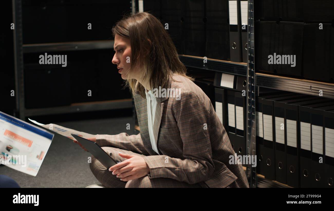 African american detective and caucasian police officer researching ...