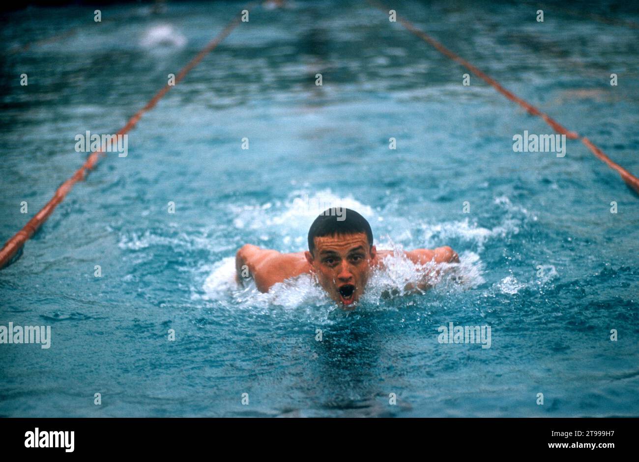 DETROIT, MI - AUGUST, 1956: Willam Yorzyk of the United States swims ...