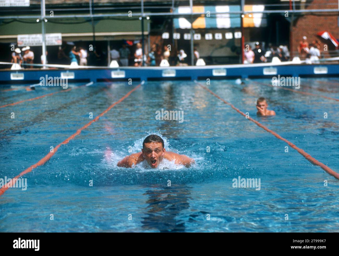 DETROIT, MI - AUGUST, 1956: Willam Yorzyk of the United States swims ...