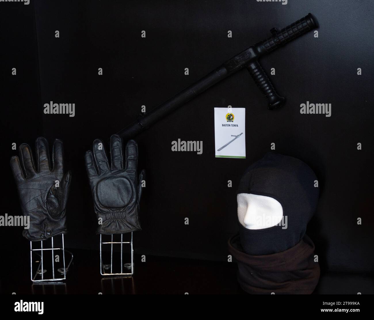 ESMAD colombian riot police elements at colombian police museum Stock ...