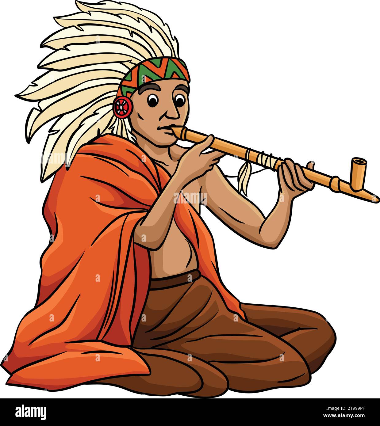 Native American Indian with a Calumet Clipart Stock Vector Image & Art ...