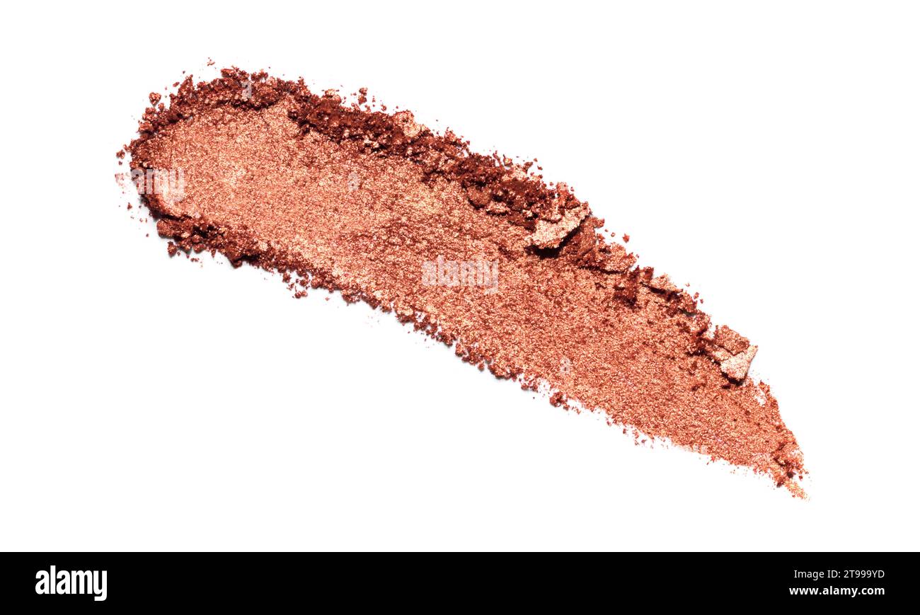 Brown eyeshadow texture swipe isolated on white background. Cosmetic ...