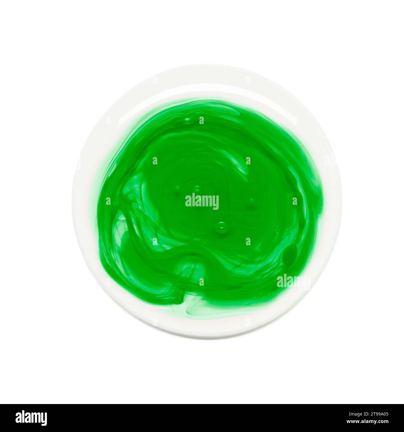 Serum oil sample swatch round shape texture with green ingredient ...