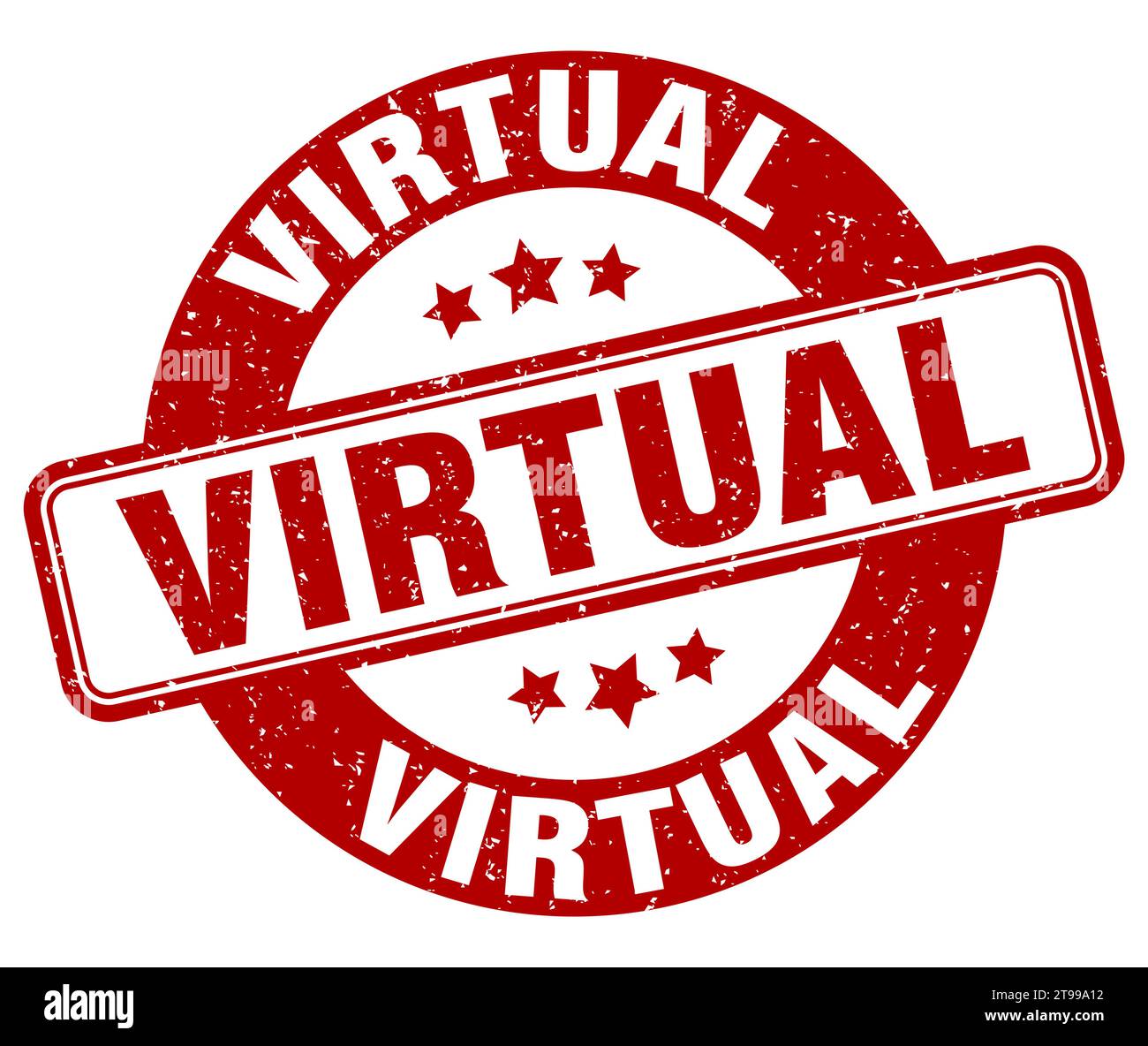 virtual stamp. virtual sign. round grunge label Stock Vector Image ...