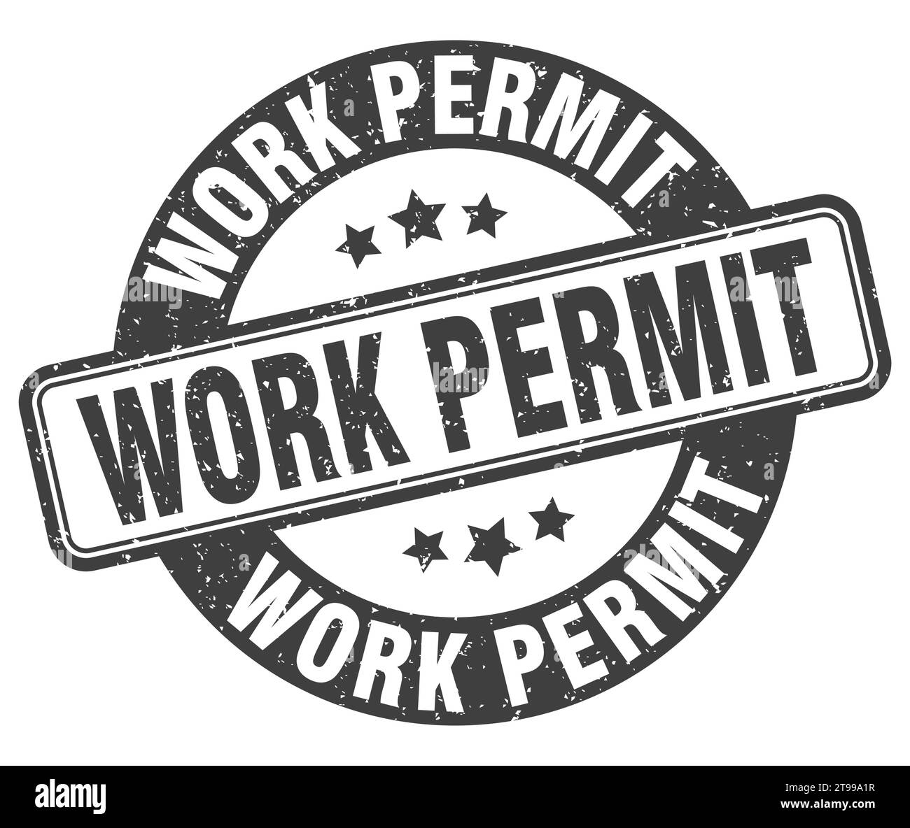 work permit stamp. work permit sign. round grunge label Stock Vector ...
