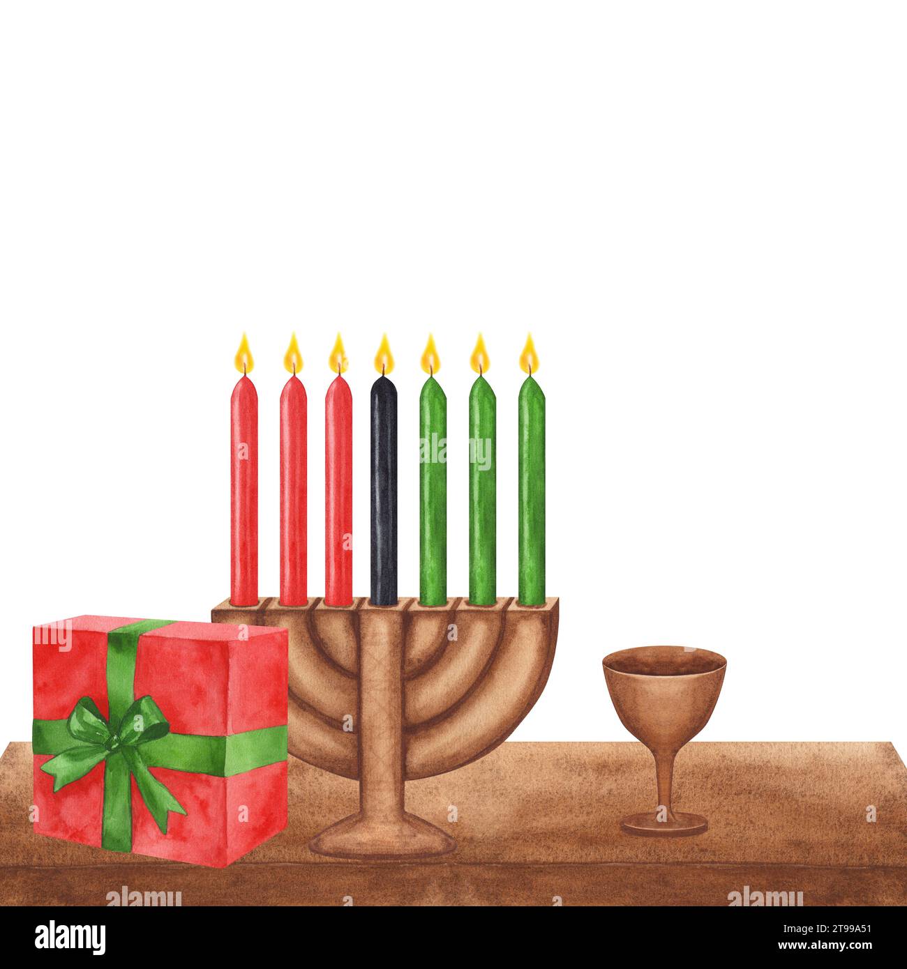 Kwanzaa greeting card, template and text space. African-American ...