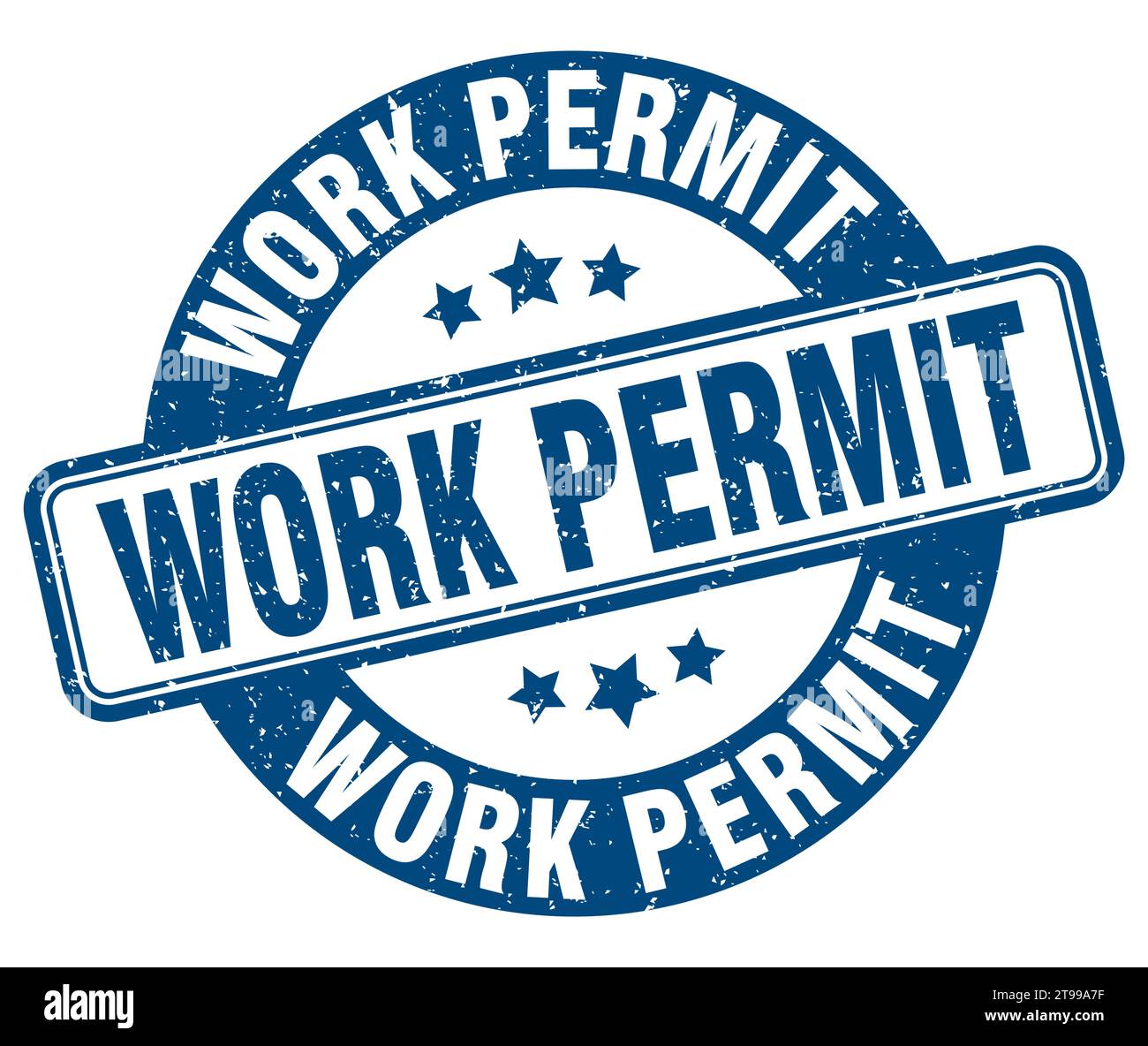 work permit stamp. work permit sign. round grunge label Stock Vector ...