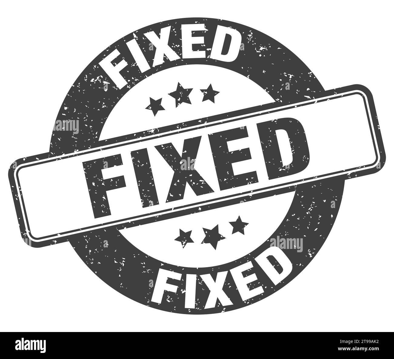 fixed stamp. fixed sign. round grunge label Stock Vector Image & Art ...