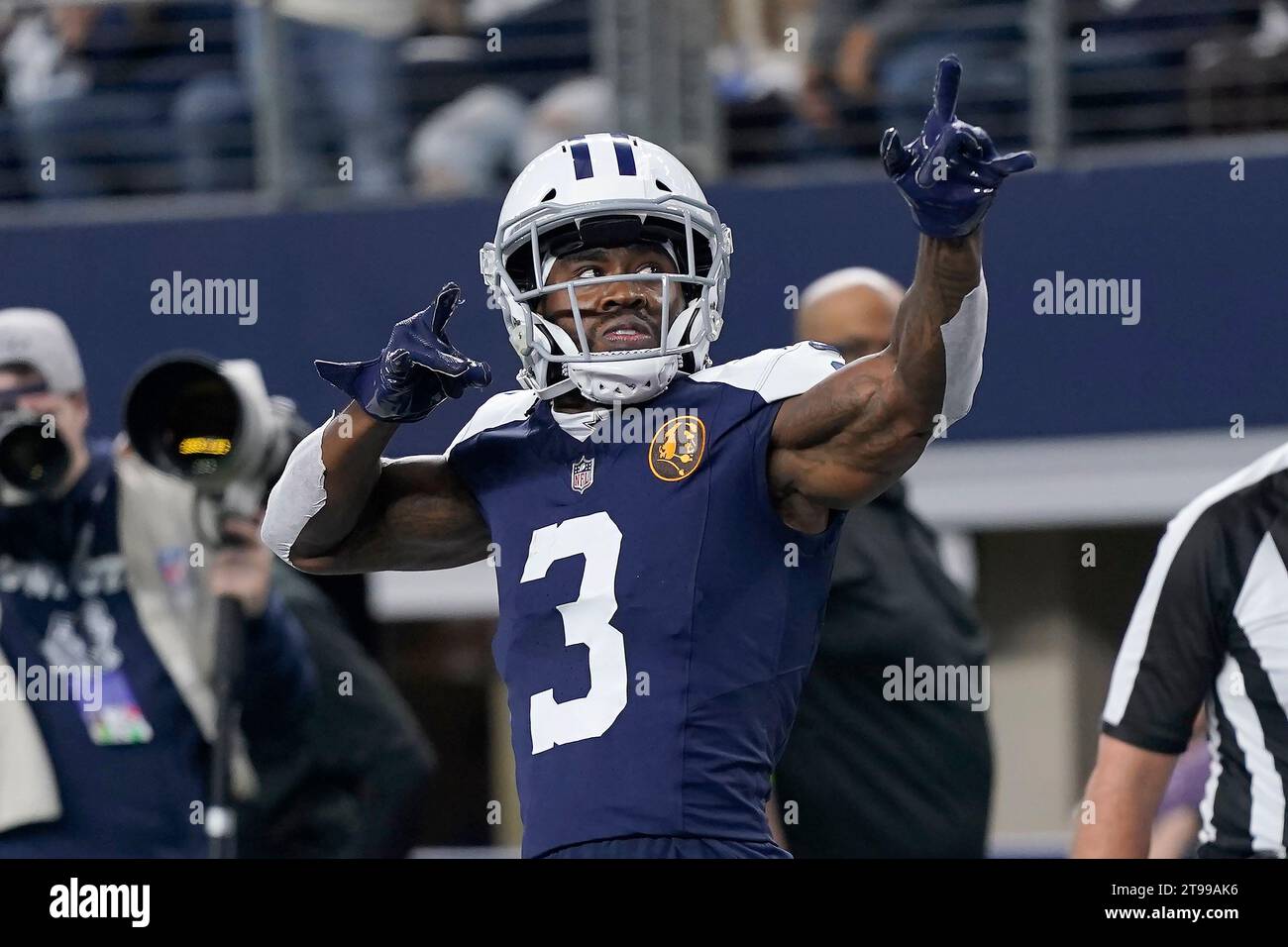 Dallas Cowboys wide receiver Brandin Cooks celebrates after catching a ...