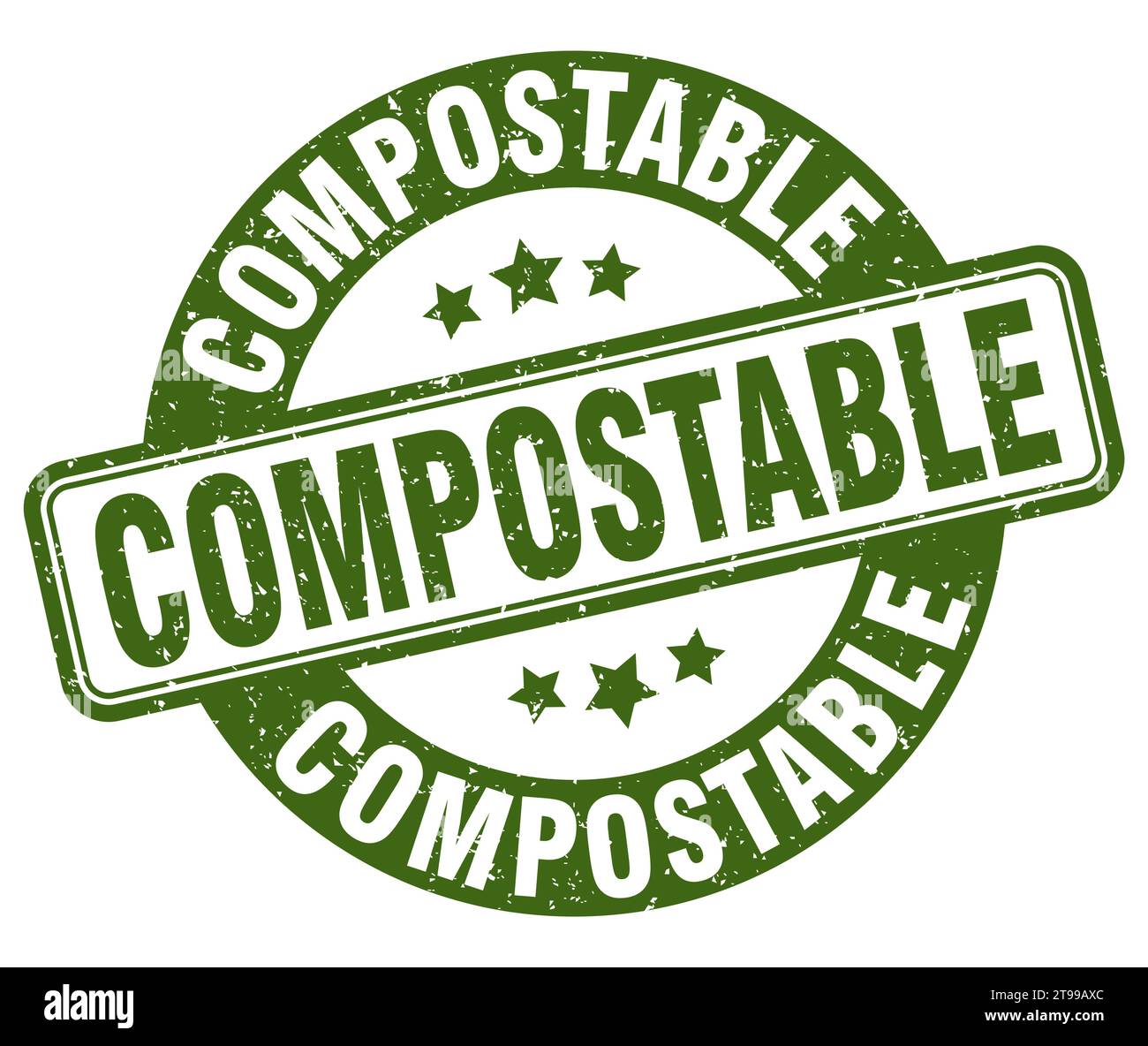 compostable stamp. compostable sign. round grunge label Stock Vector ...