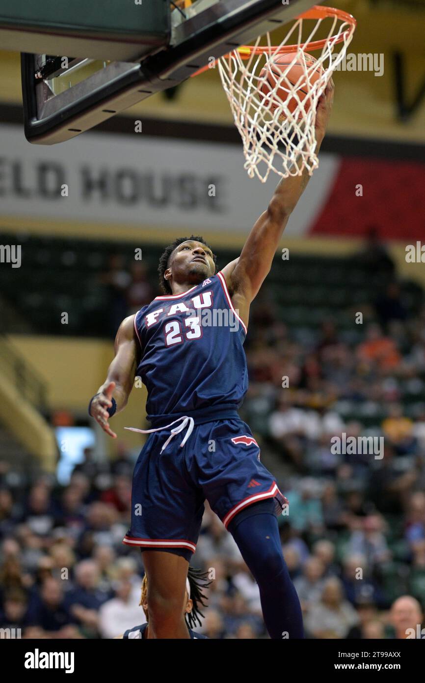 Florida Atlantic guard Brandon Weatherspoon (23) goes up to shoot ...