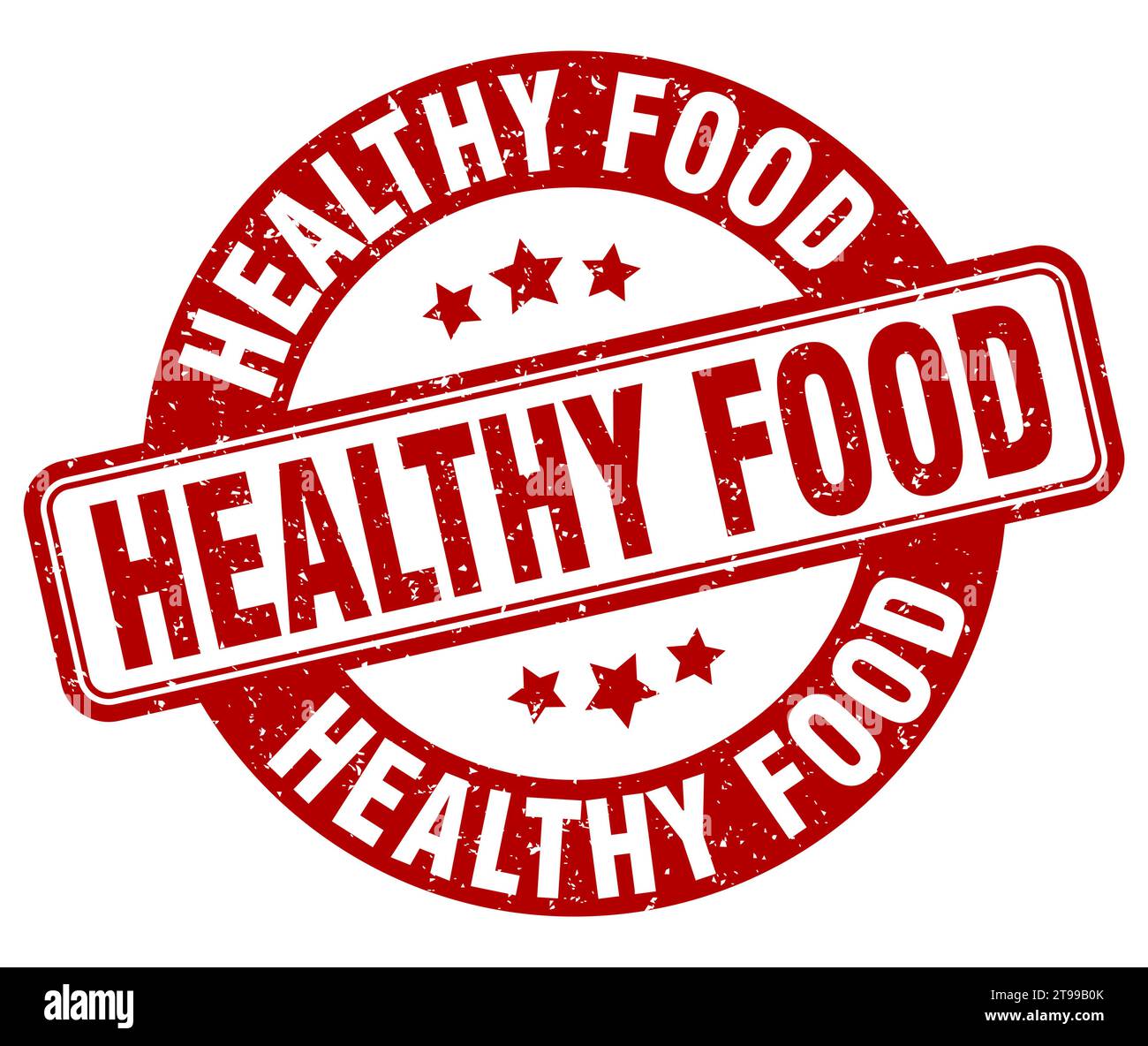 healthy food stamp. healthy food sign. round grunge label Stock Vector ...