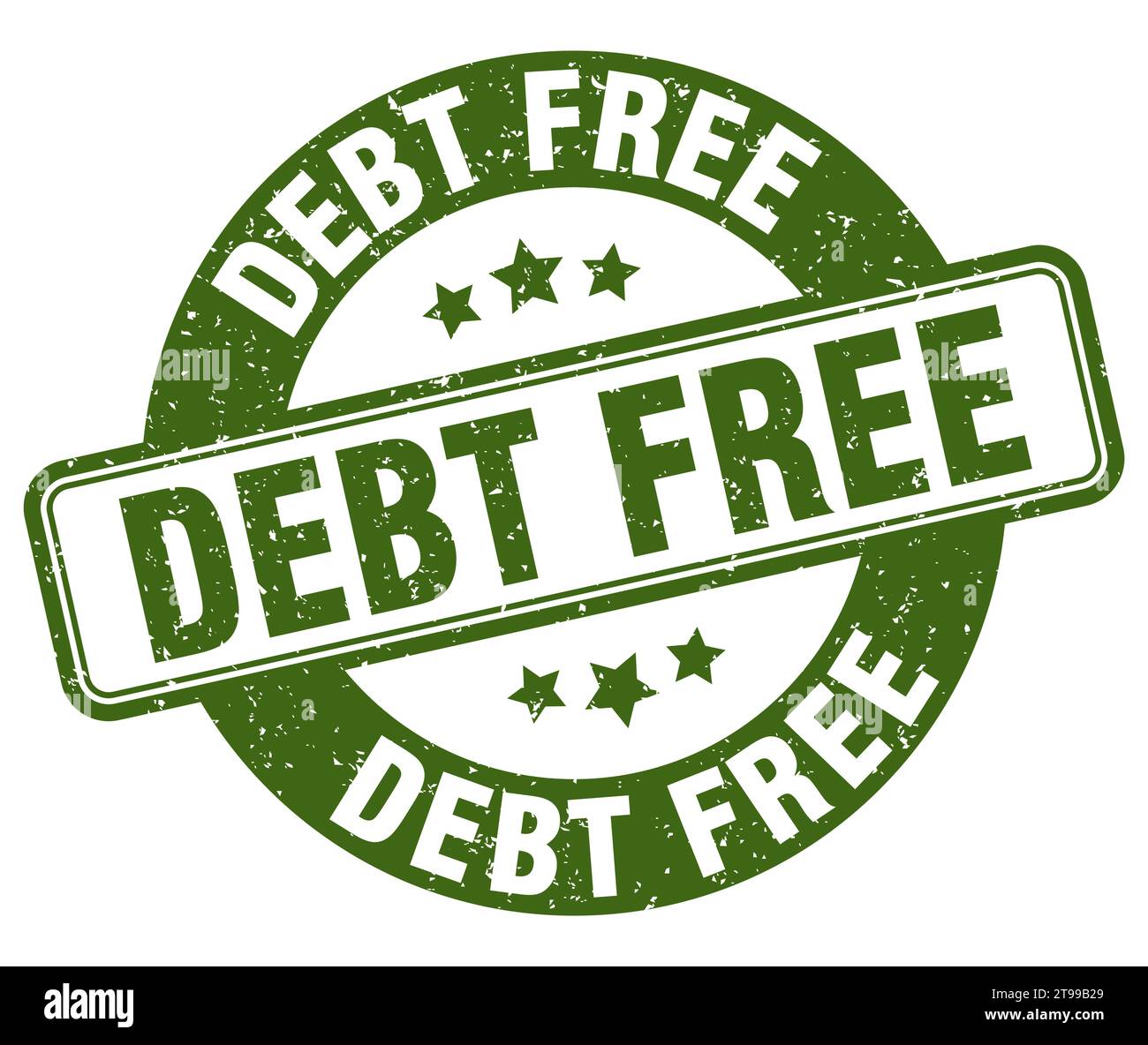debt free stamp. debt free sign. round grunge label Stock Vector Image ...