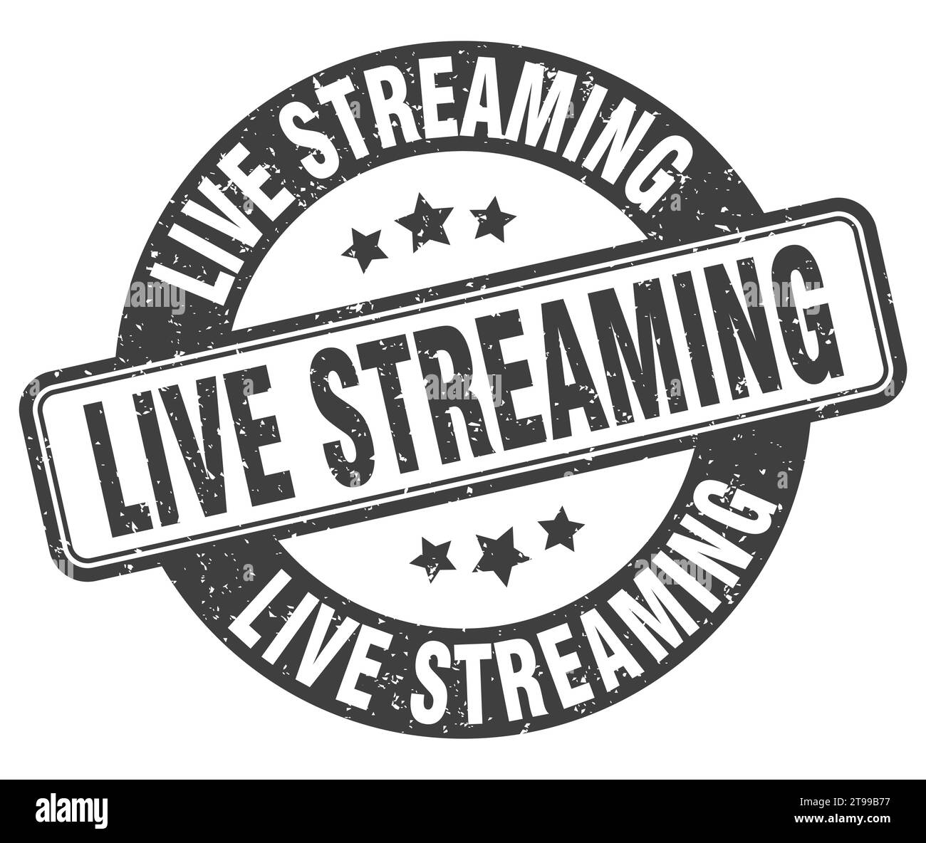 live streaming stamp. live streaming sign. round grunge label Stock ...