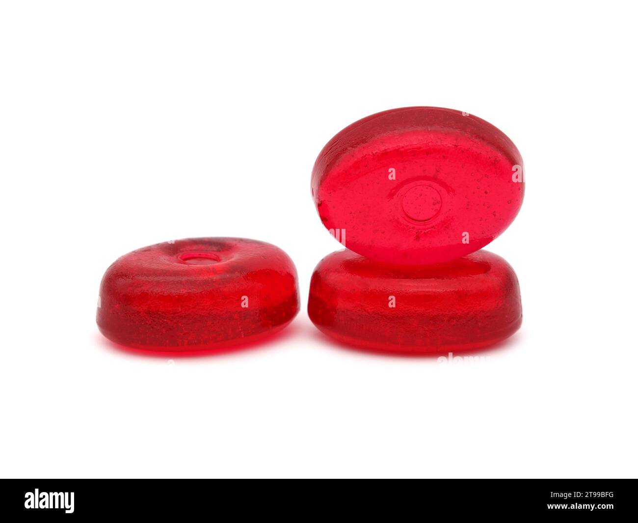 Red fruit hard candy isolated on white Stock Photo - Alamy