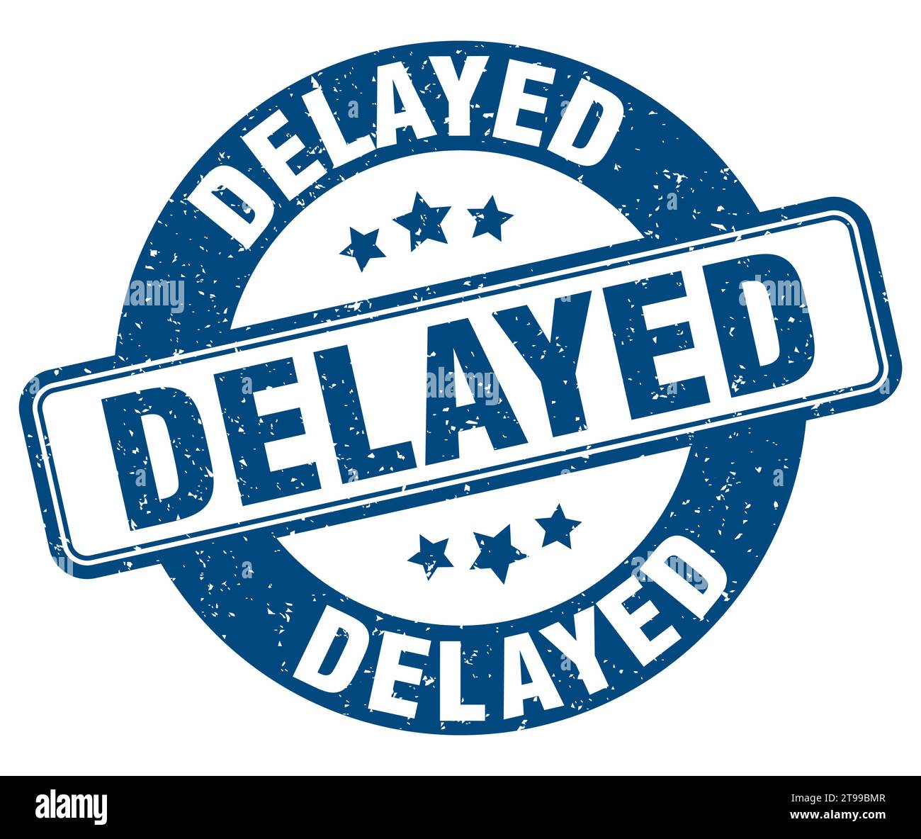 delayed stamp. delayed sign. round grunge label Stock Vector Image ...