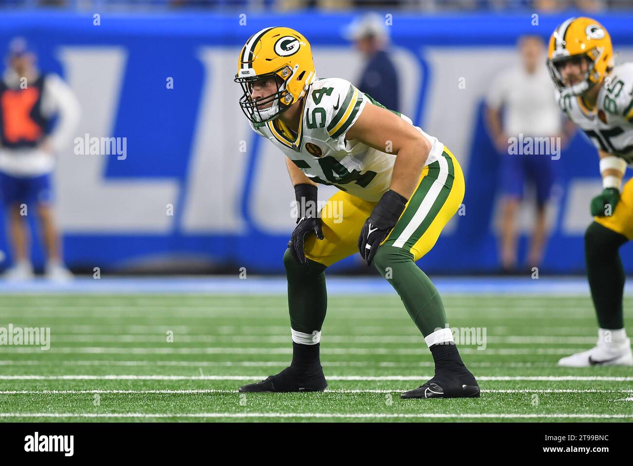 DETROIT, MI - NOVEMBER 23: Green Bay Packers LB Kristian Welch (54) in ...