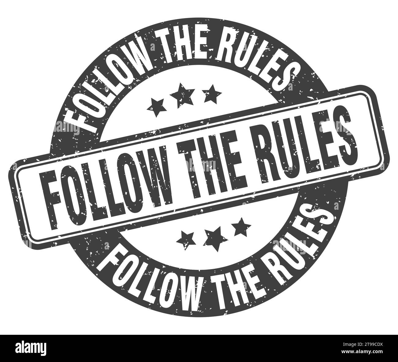 follow the rules stamp. follow the rules sign. round grunge label Stock ...