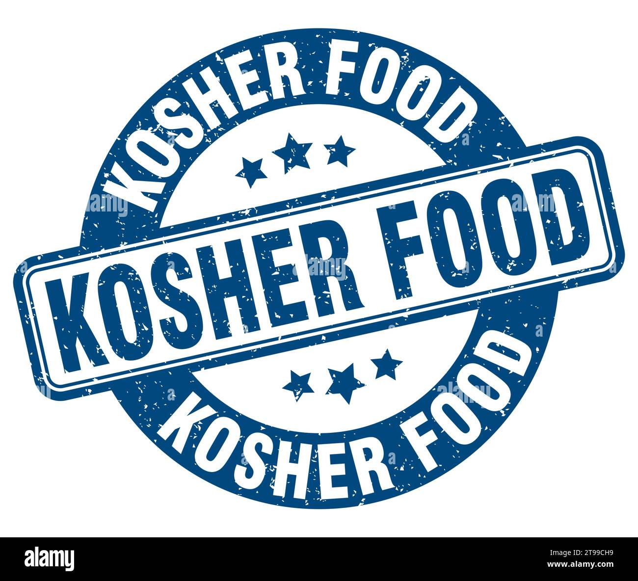 kosher food stamp. kosher food sign. round grunge label Stock Vector ...