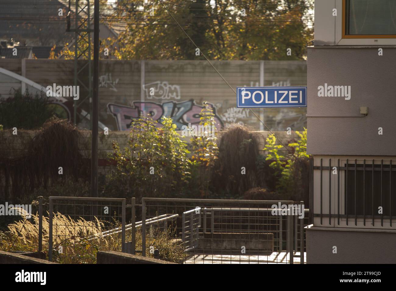 Picture of the german federal police sign office of Troisdorf. The ...