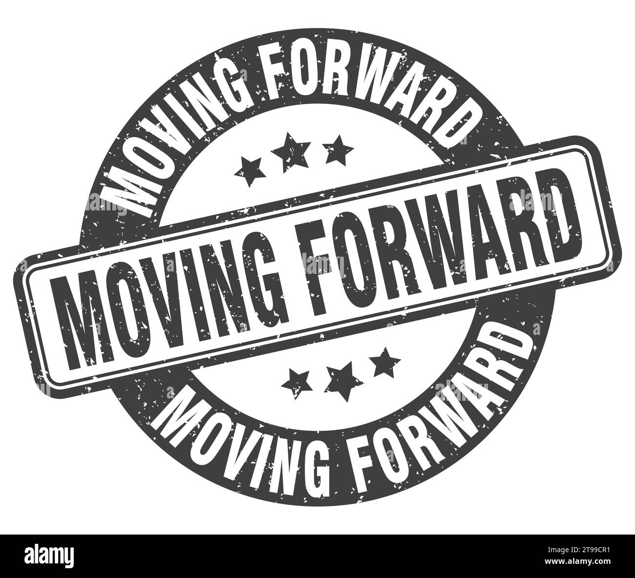 moving forward stamp. moving forward sign. round grunge label Stock ...