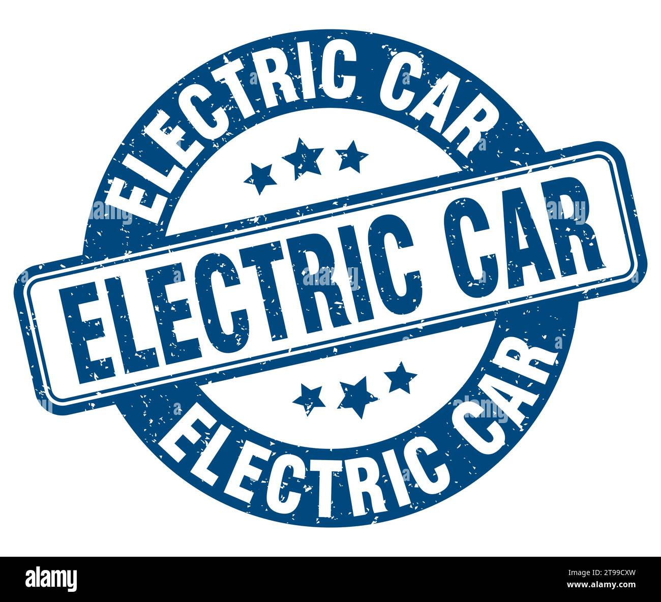 electric car stamp. electric car sign. round grunge label Stock Vector ...