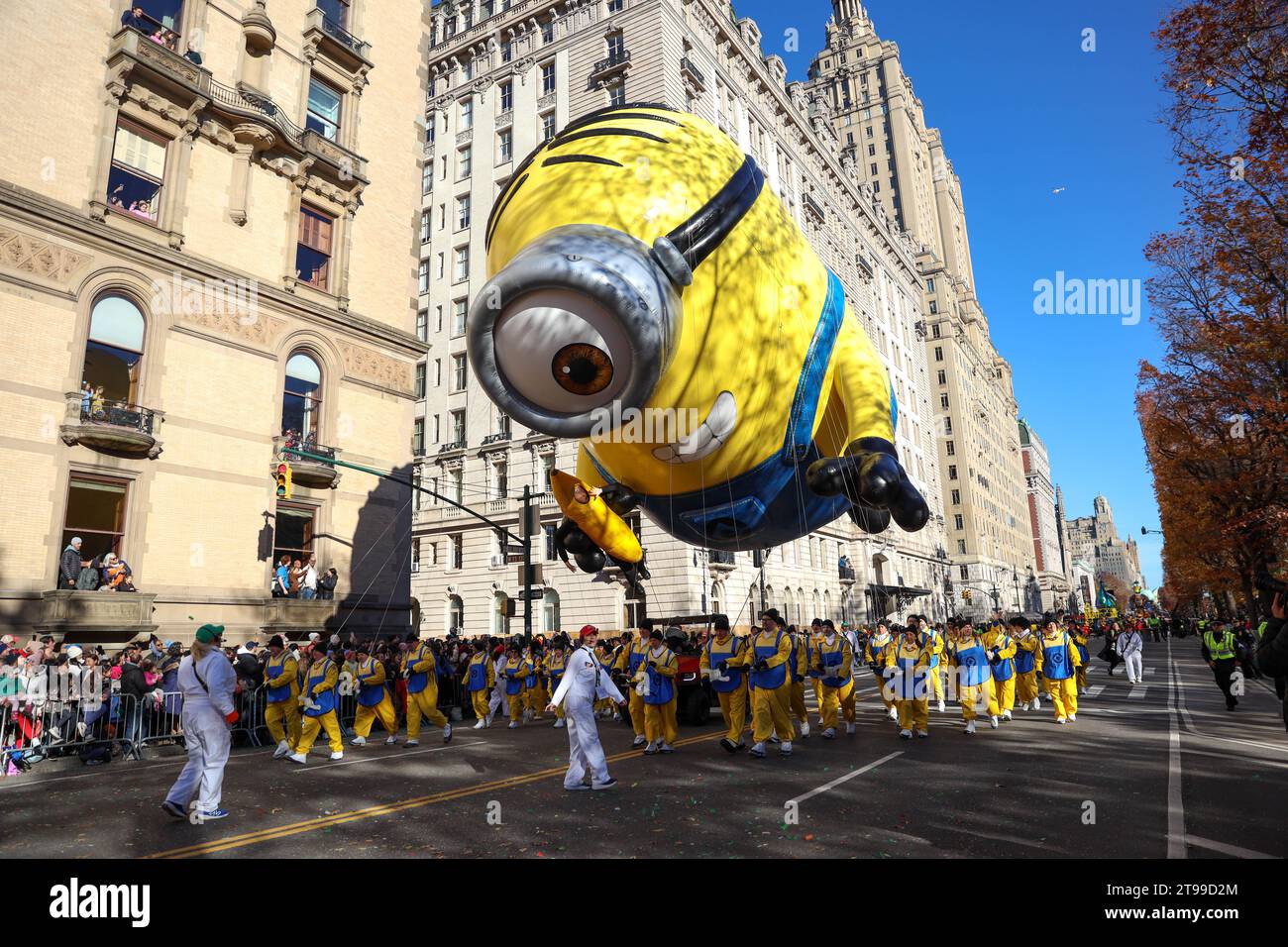 A view of the Minion balloon at the 2023 Macy's Thanksgiving Day Parade ...
