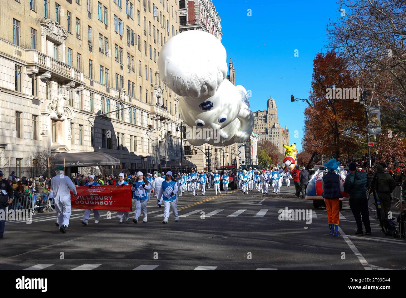 A view of the Pillsbury Doughboy balloon at the 2023 Macy's ...