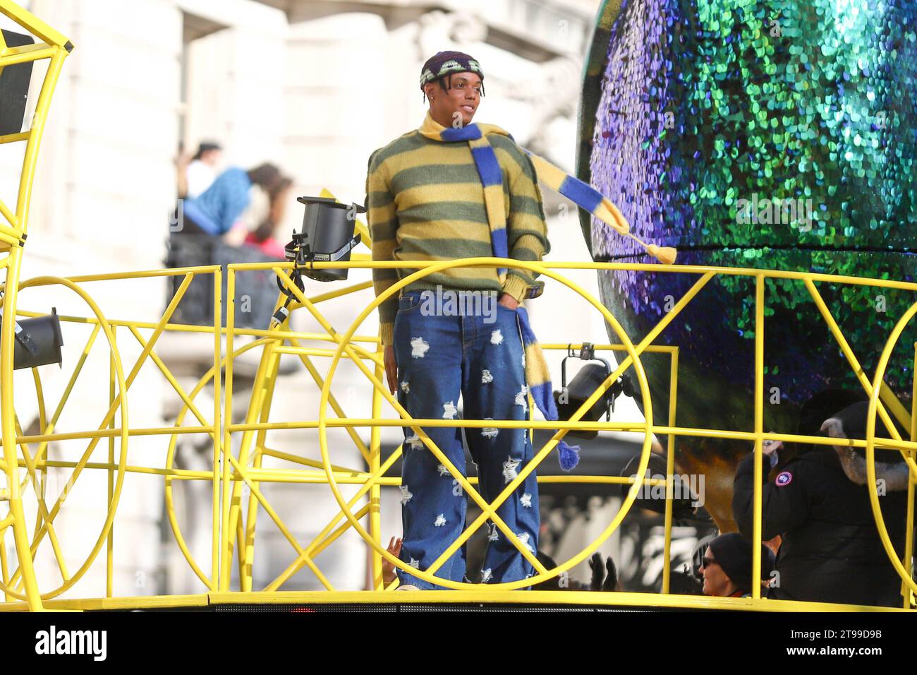 Jabari Banks attends the 2023 Macy's Thanksgiving Day Parade on ...