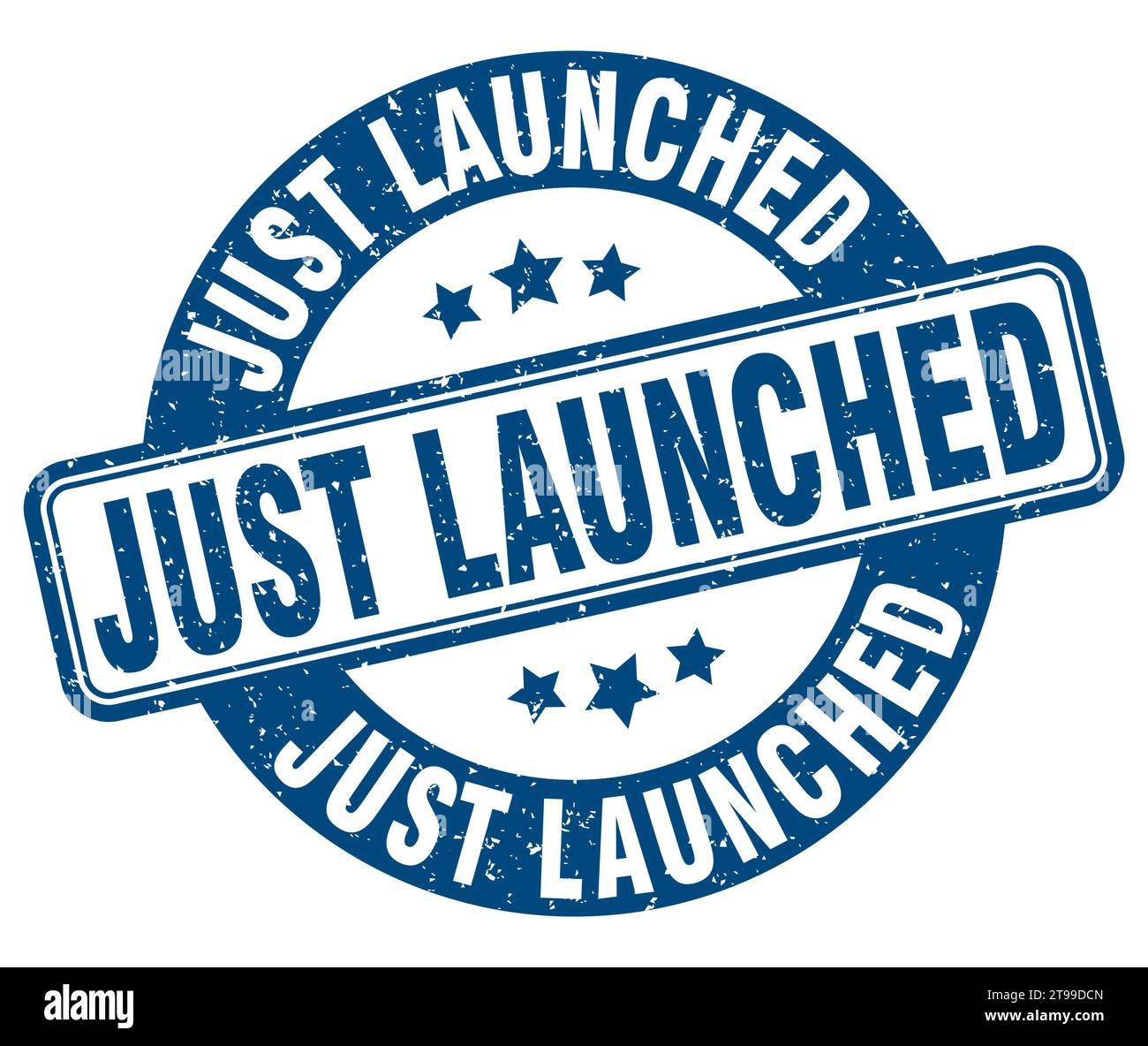 just launched stamp. just launched sign. round grunge label Stock ...