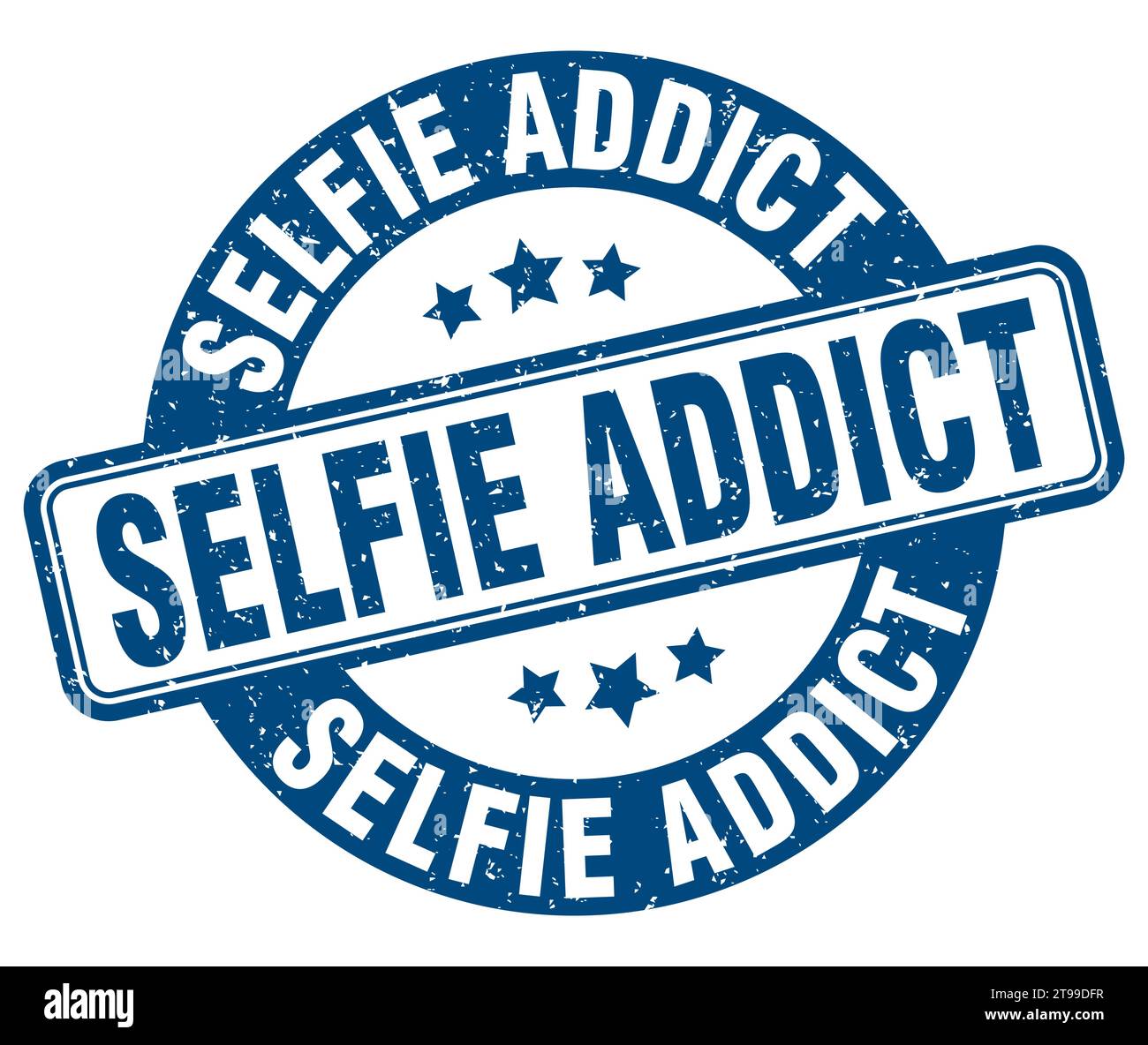 selfie addict stamp. selfie addict sign. round grunge label Stock ...