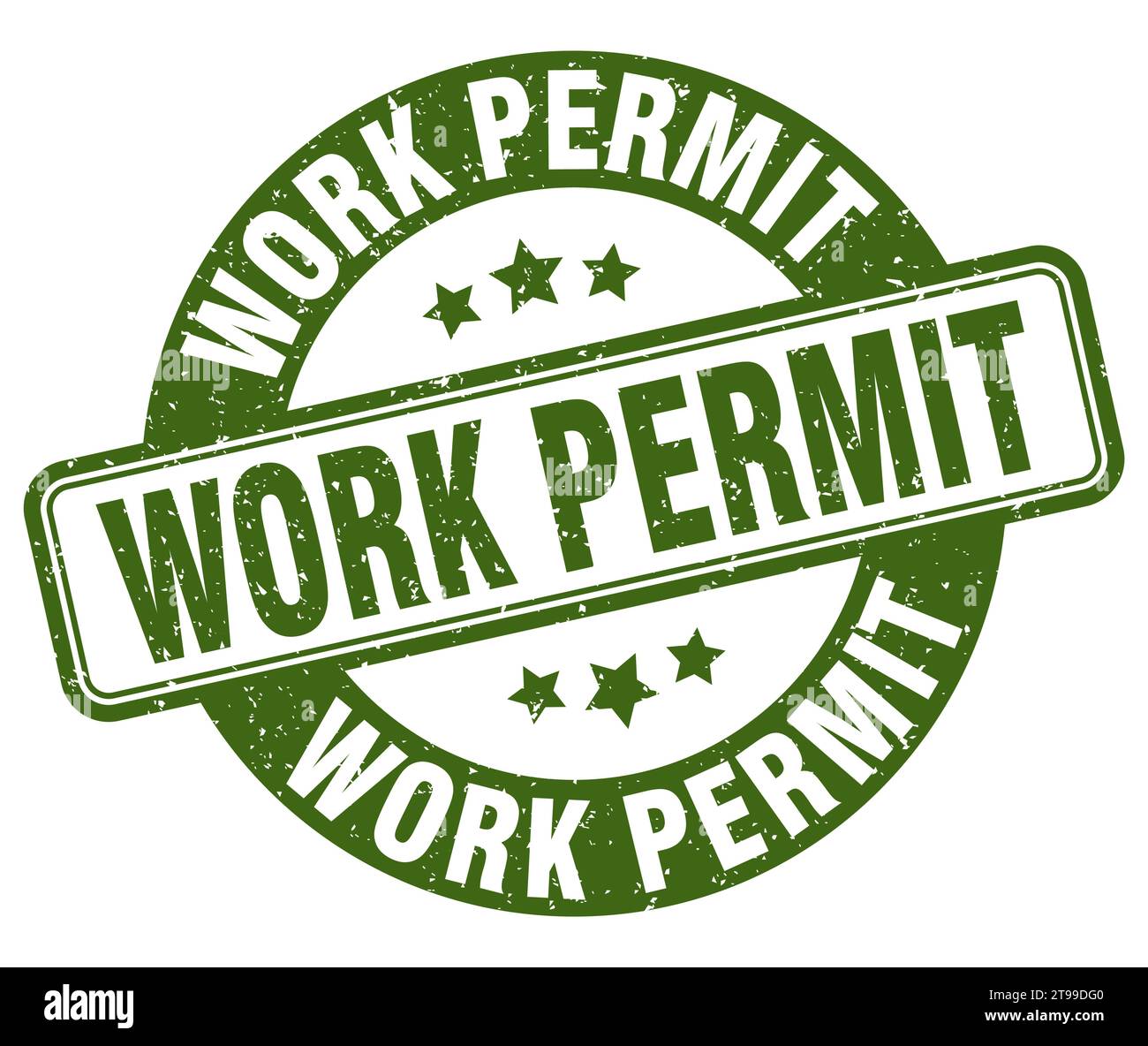 work permit stamp. work permit sign. round grunge label Stock Vector ...