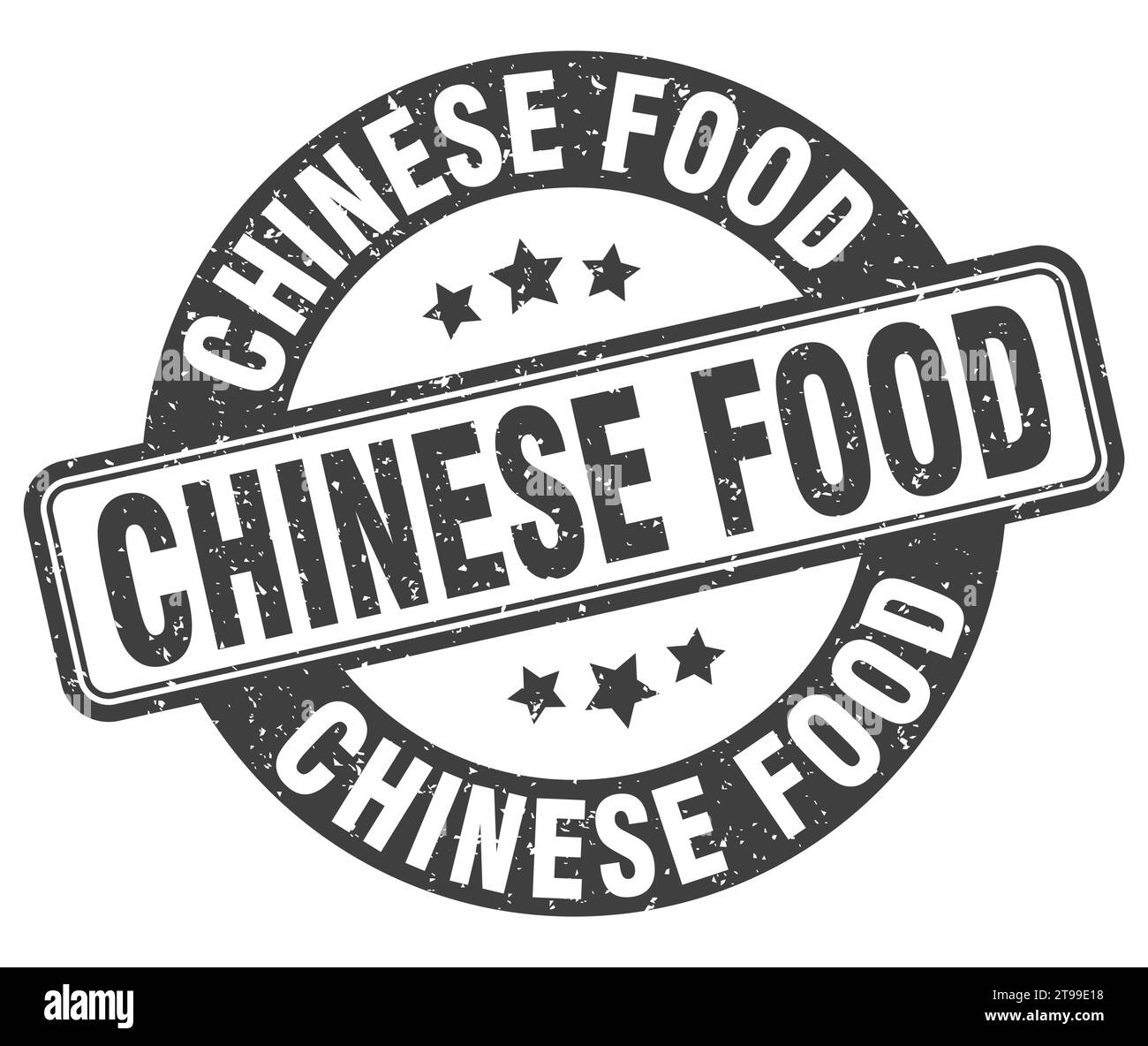 chinese food stamp. chinese food sign. round grunge label Stock Vector ...